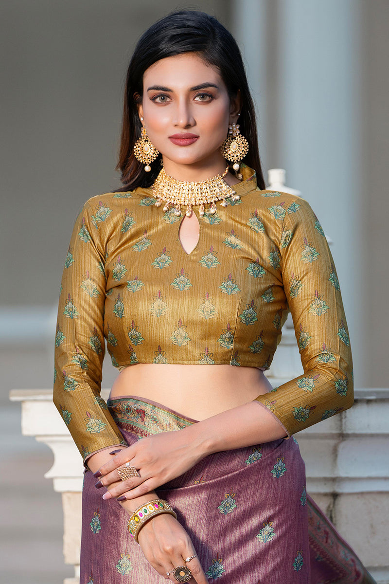 Buy Magenta Satin Saree 61477 Online | Karagiri