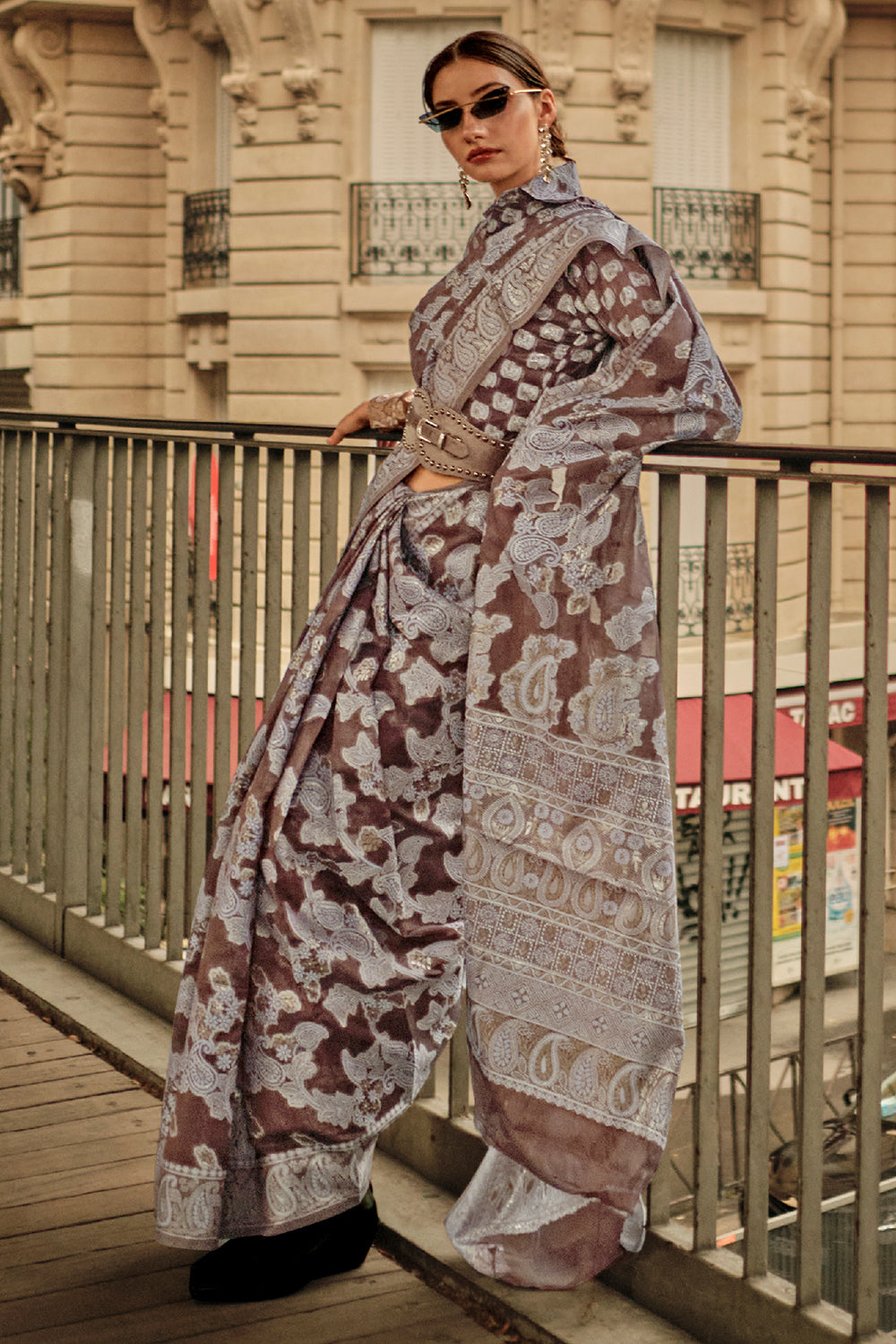 Brown Saree - Buy Stylish Brown Colour Sarees Online | Karagiri