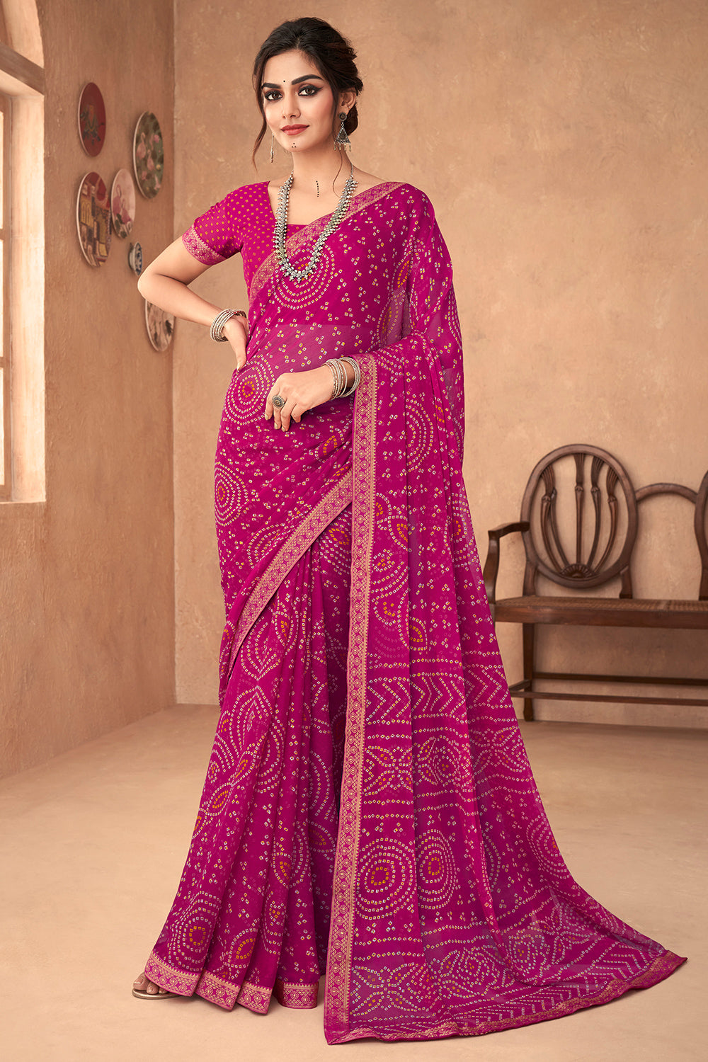 Chiffon Saree - Buy Stylish Chiffon Sarees online - Karagiri