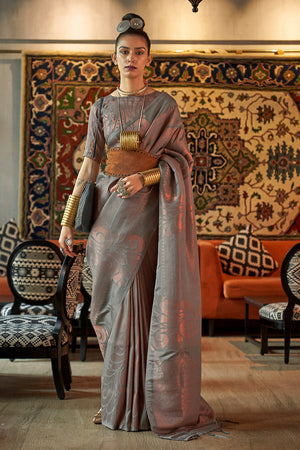 Buy Grey/Ash Colour Sarees Online | Karagiri