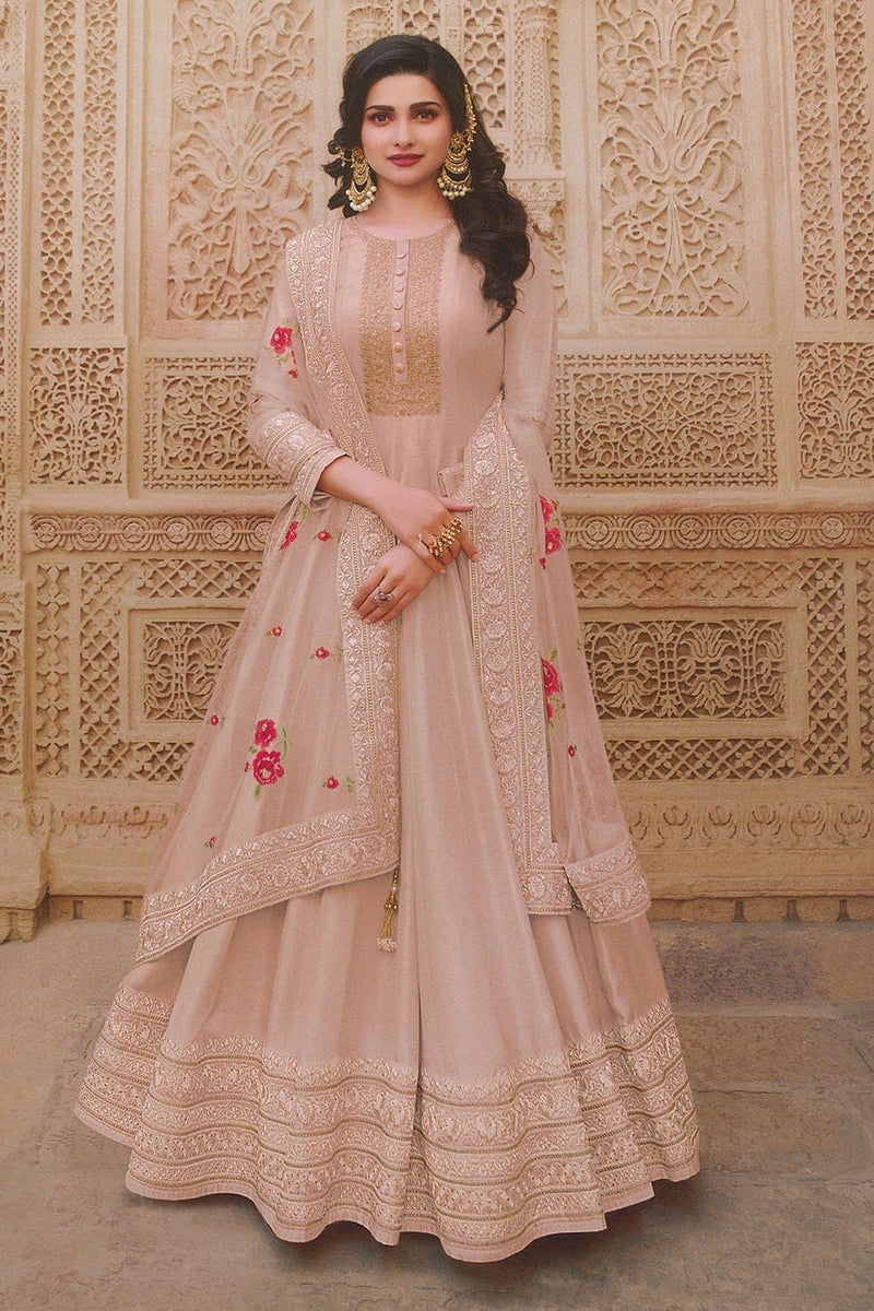 Buy Daisy Cream Anarkali Dress 63612 Online | Karagiri