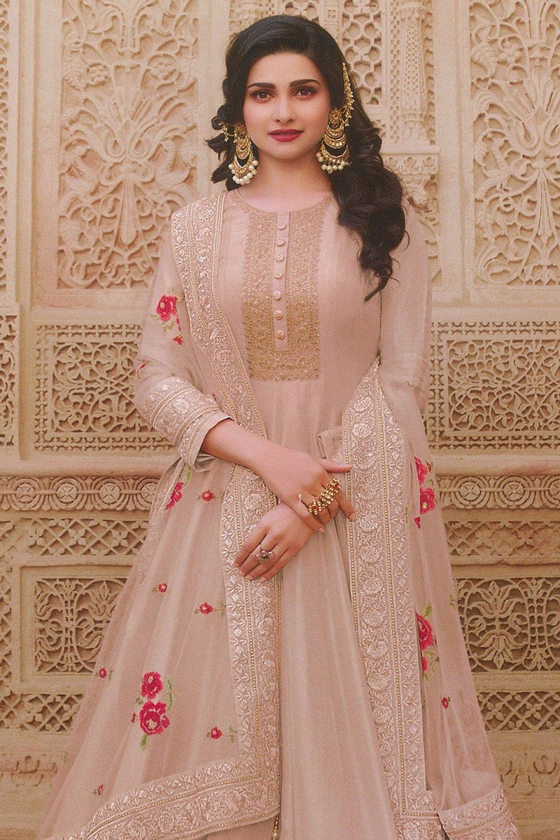Buy Daisy Cream Anarkali Dress 63612 Online | Karagiri
