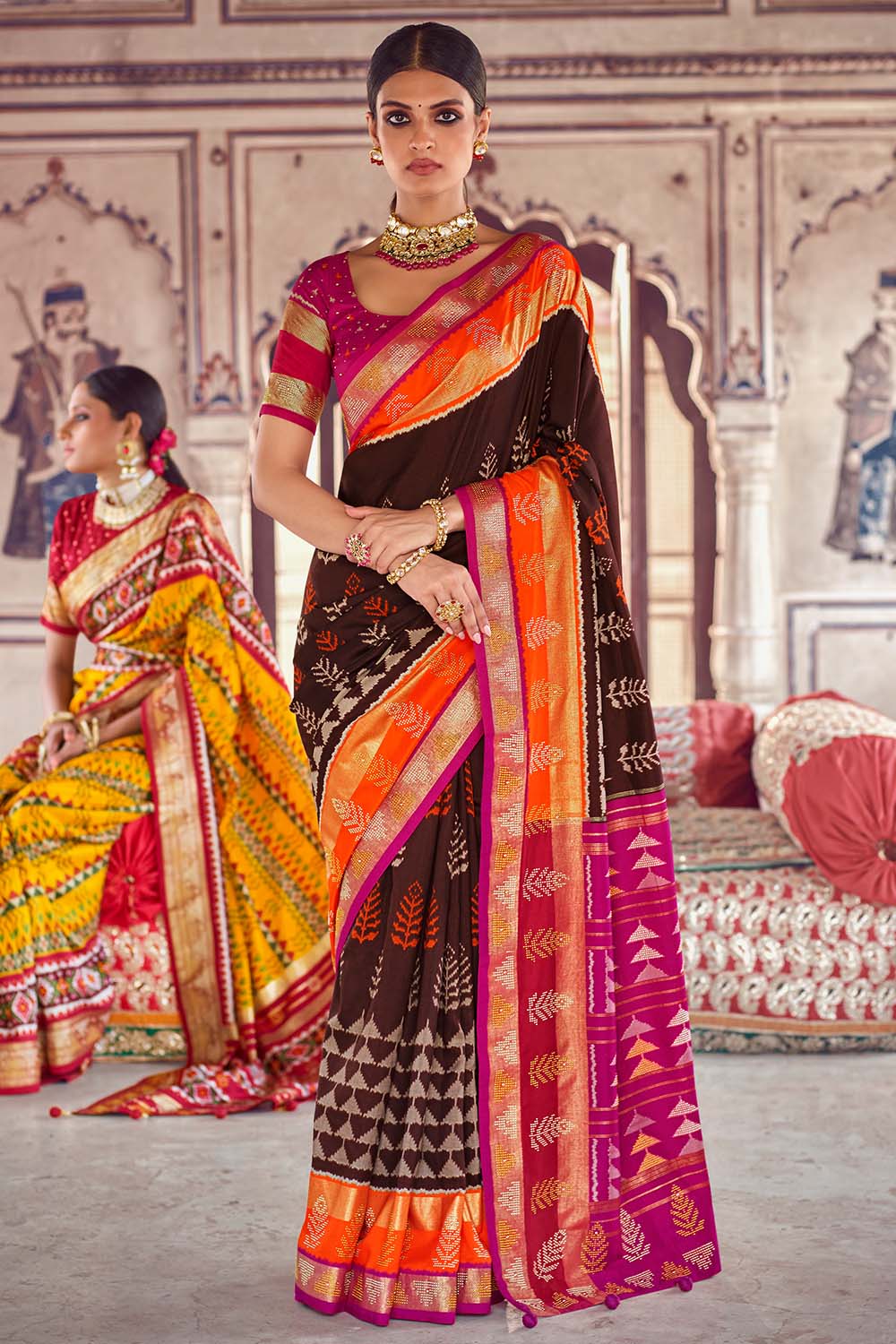 Brown Saree - Buy Stylish Brown Colour Sarees Online | Karagiri