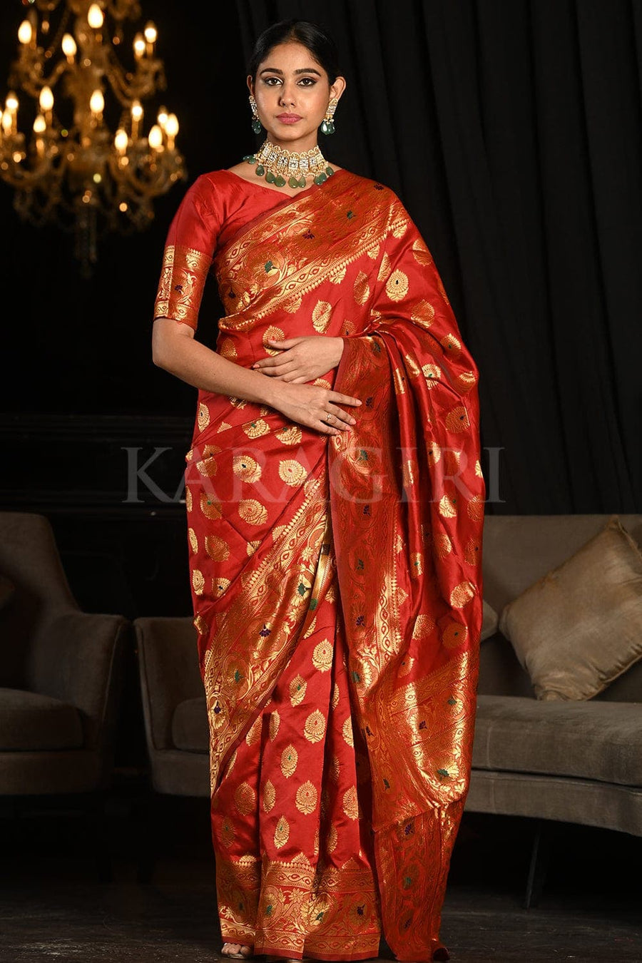 Red Saree - Buy Red Color Sarees Online in India | Karagiri