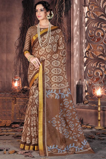 Brown Saree - Buy Stylish Brown Colour Sarees Online | Karagiri