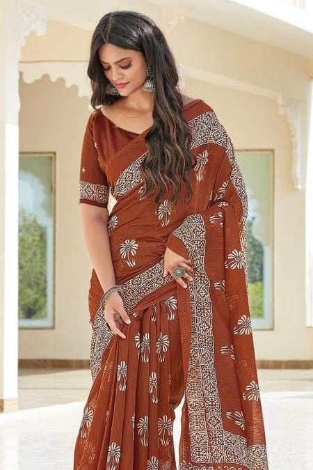 Brown Saree - Buy Stylish Brown Colour Sarees Online | Karagiri