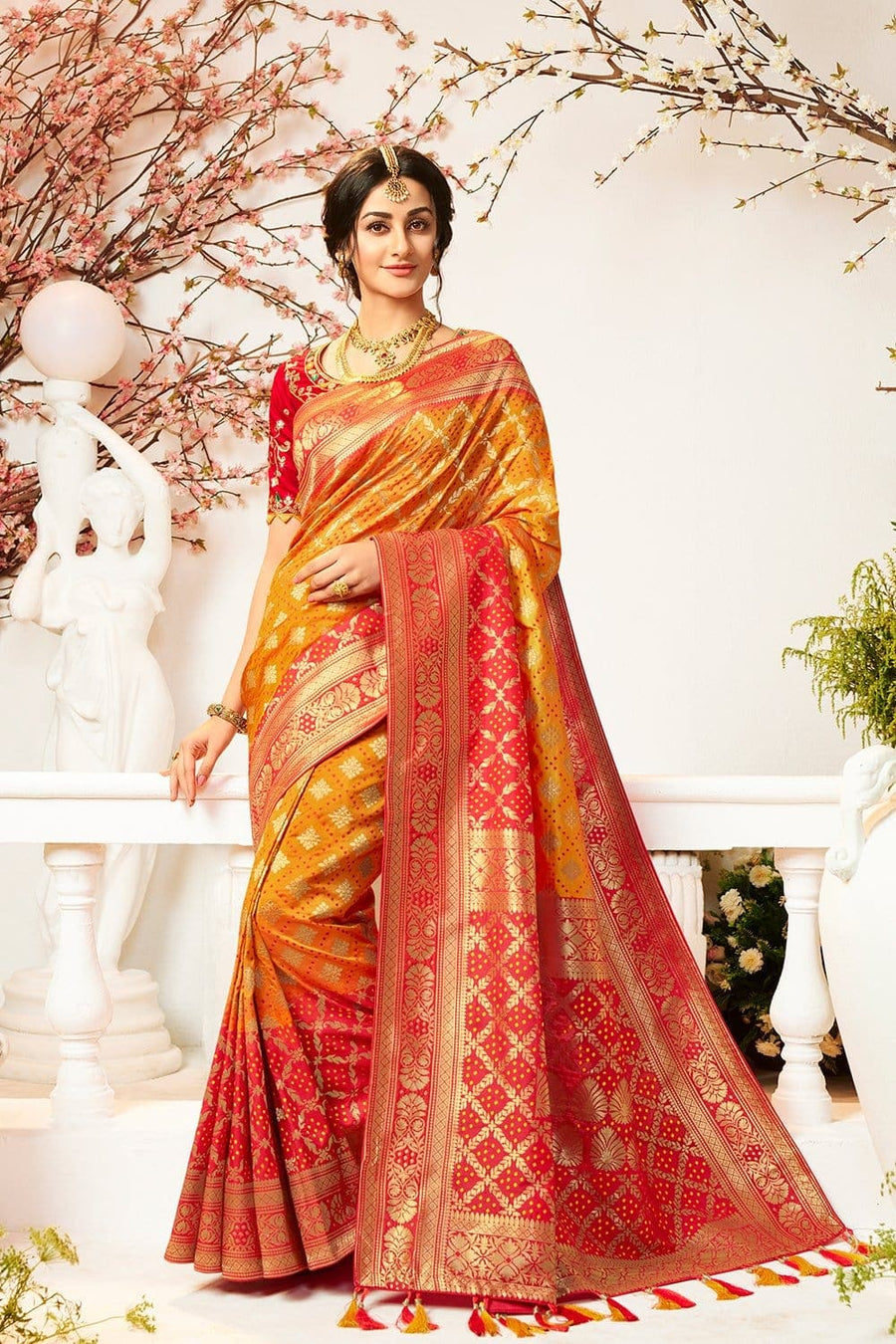 Buy Red Color Sarees Online in India | Exclusive Collection at Karagiri