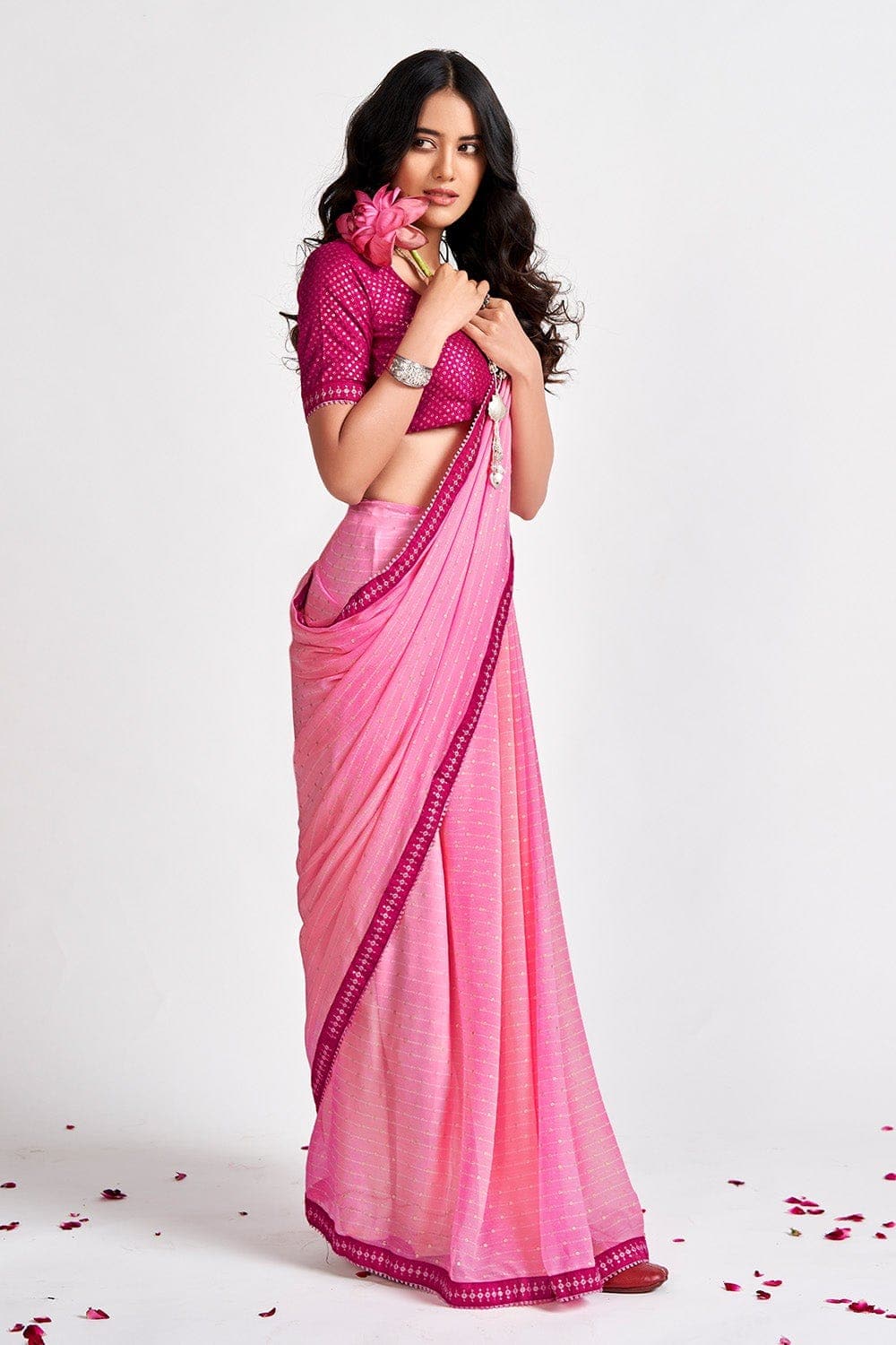 Pink Sarees - Buy Pink Color Saree for women Online | Karagiri