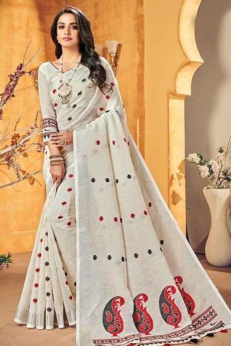 White Sarees - Shop From Variety of Off White Sari Online | Karagiri