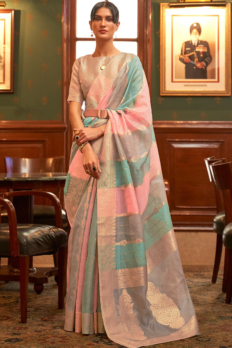 Organza Sarees (ऑर्गेंजा साड़ी) - Buy Organza Silk Saris Online at Karagiri