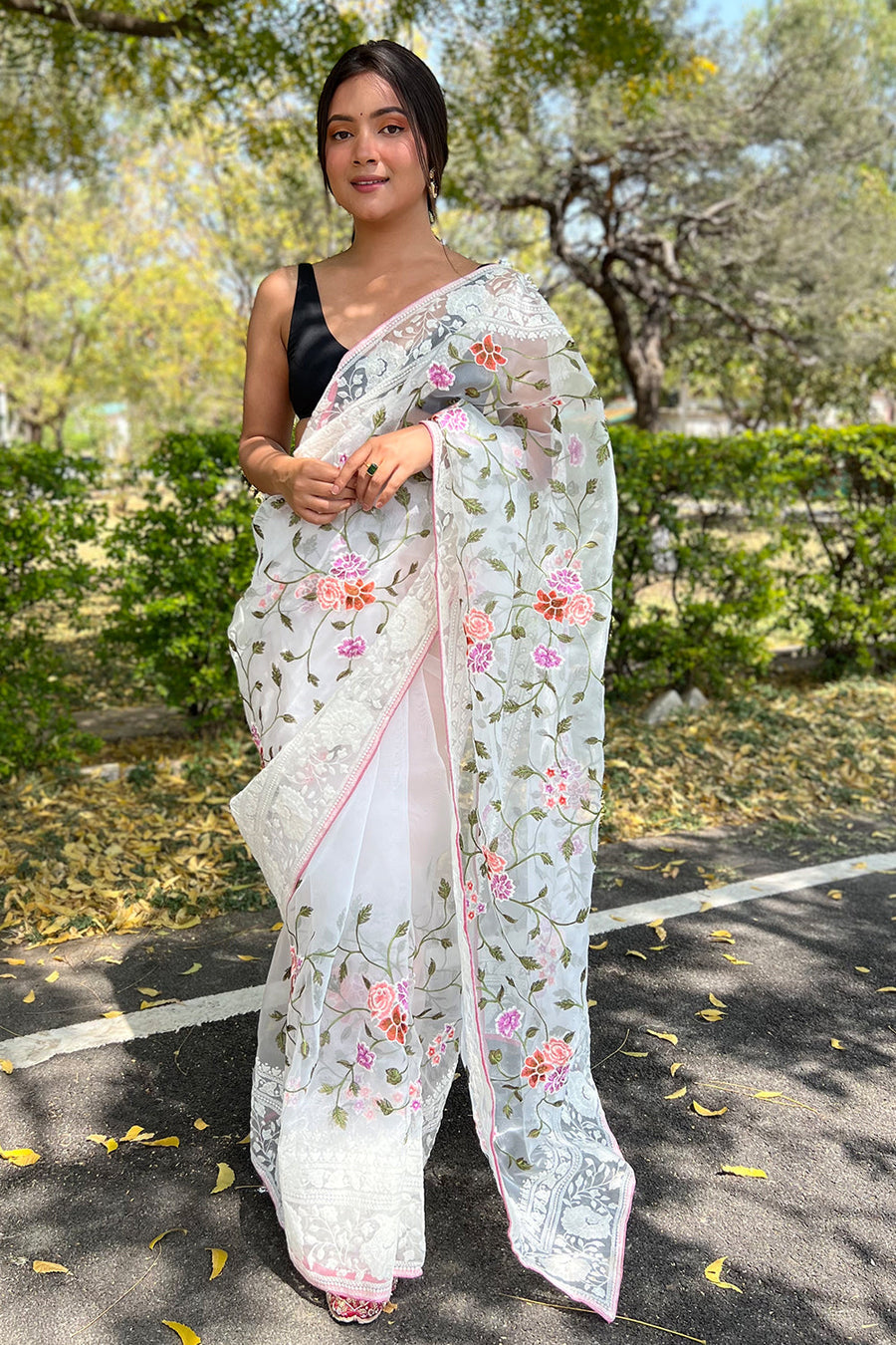 White Sarees - Shop From Variety of Off White Sari Online | Karagiri