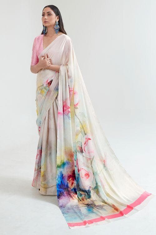 White Sarees - Shop From Variety of Off White Sari Online | Karagiri