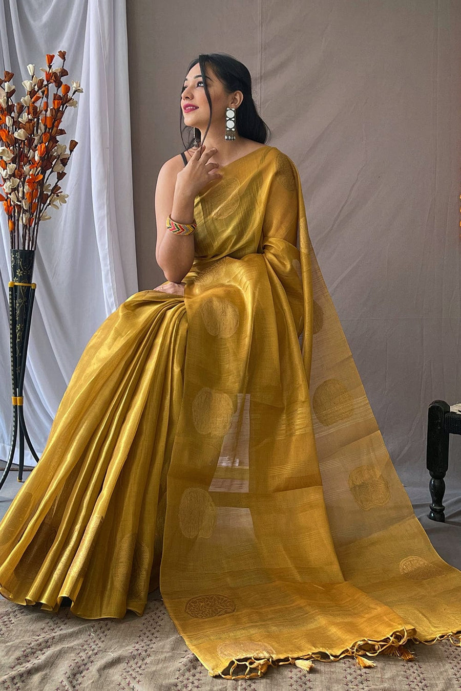 Buy Yellow Colour Sarees for Haldi at Karagiri