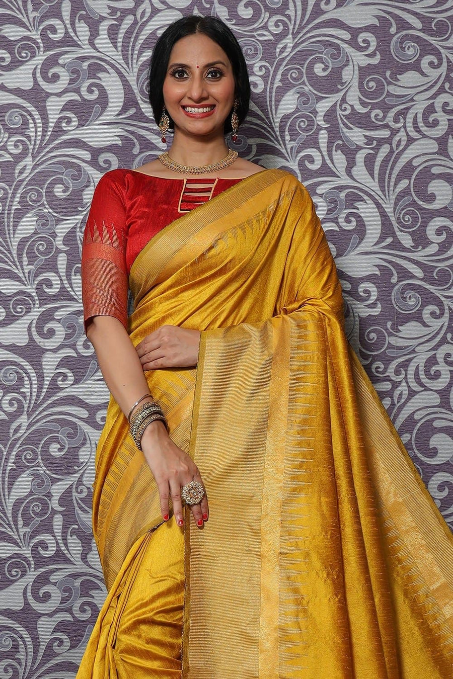 Yellow Saree - Buy Latest Yellow Sarees Online in India | Karagiri